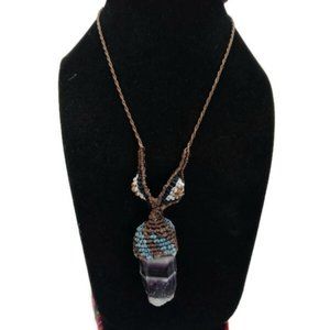 Jewelry | Necklace Woven In Macrame Thread And Energetic Natural Stone ...
